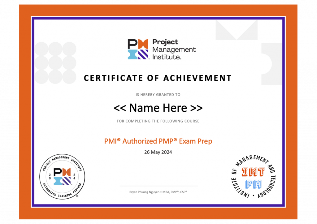 PMI® Authorized PMP® Exam Prep Course Syllabus - IMT-PM